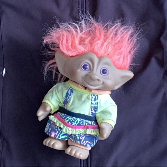 Vintage | Toys | Ace Novelty Red Gemstone Vintage Troll Neon Orange ...